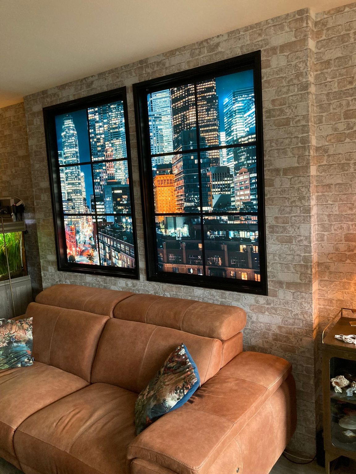 LED Fake window, Edgewin 6751 black 12 grilles - Prosky Panels®