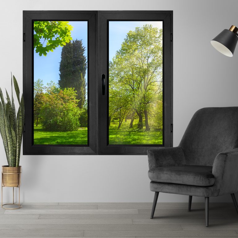 LED Fake window, woodline 5250 black - Prosky Panels®