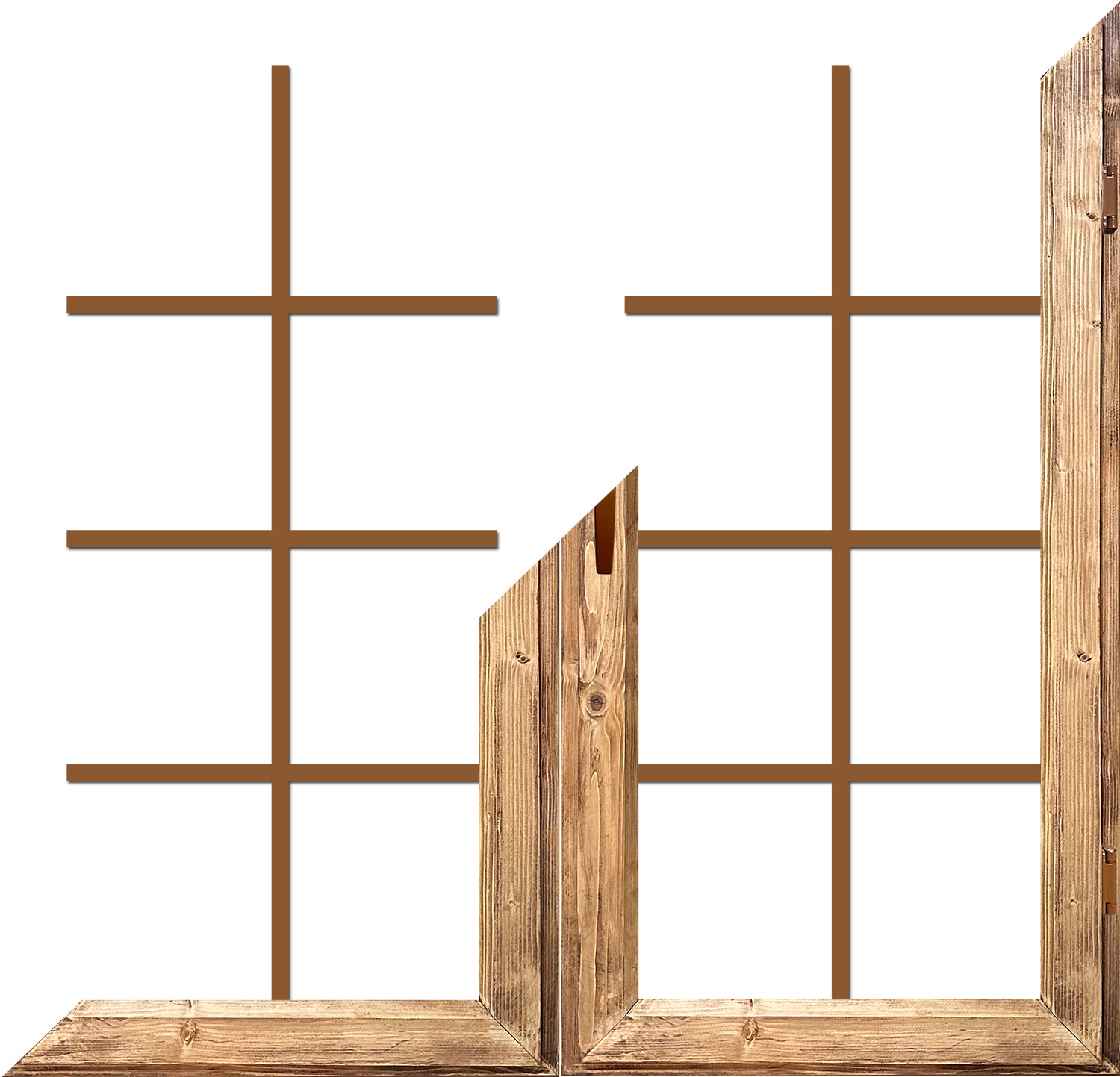 Fake-window-5250-brown-grilles-set - Prosky Panels®